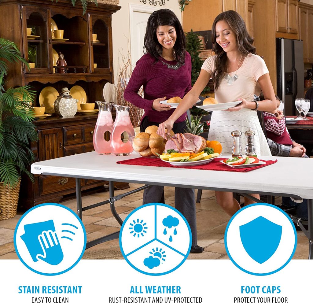 Lifetime 80306 Commercial Stackable Folding Table, 6′, White - LA Party ...